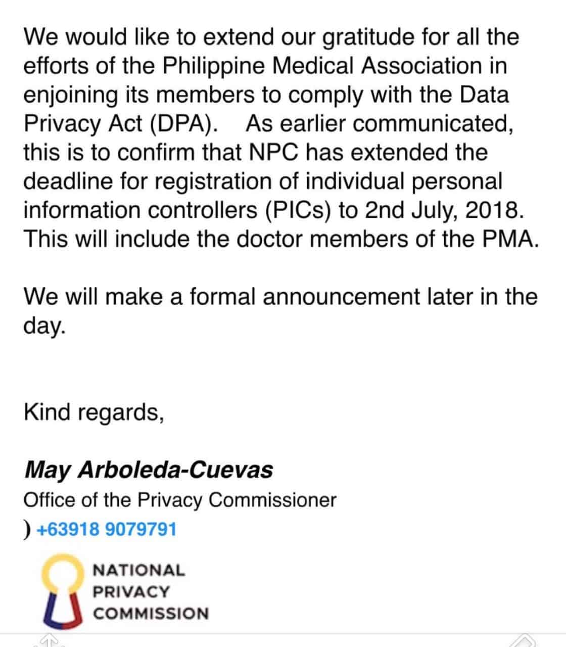 National Privacy Commission (NPC) Data Privacy Act (DPA) Registration ...